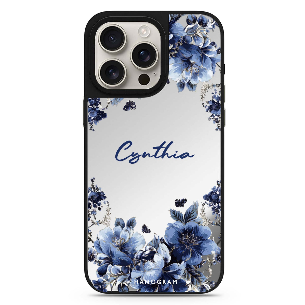 Blue Blossom Frame Magsafe 兼容鏡面手機殼 – HANOGRAM