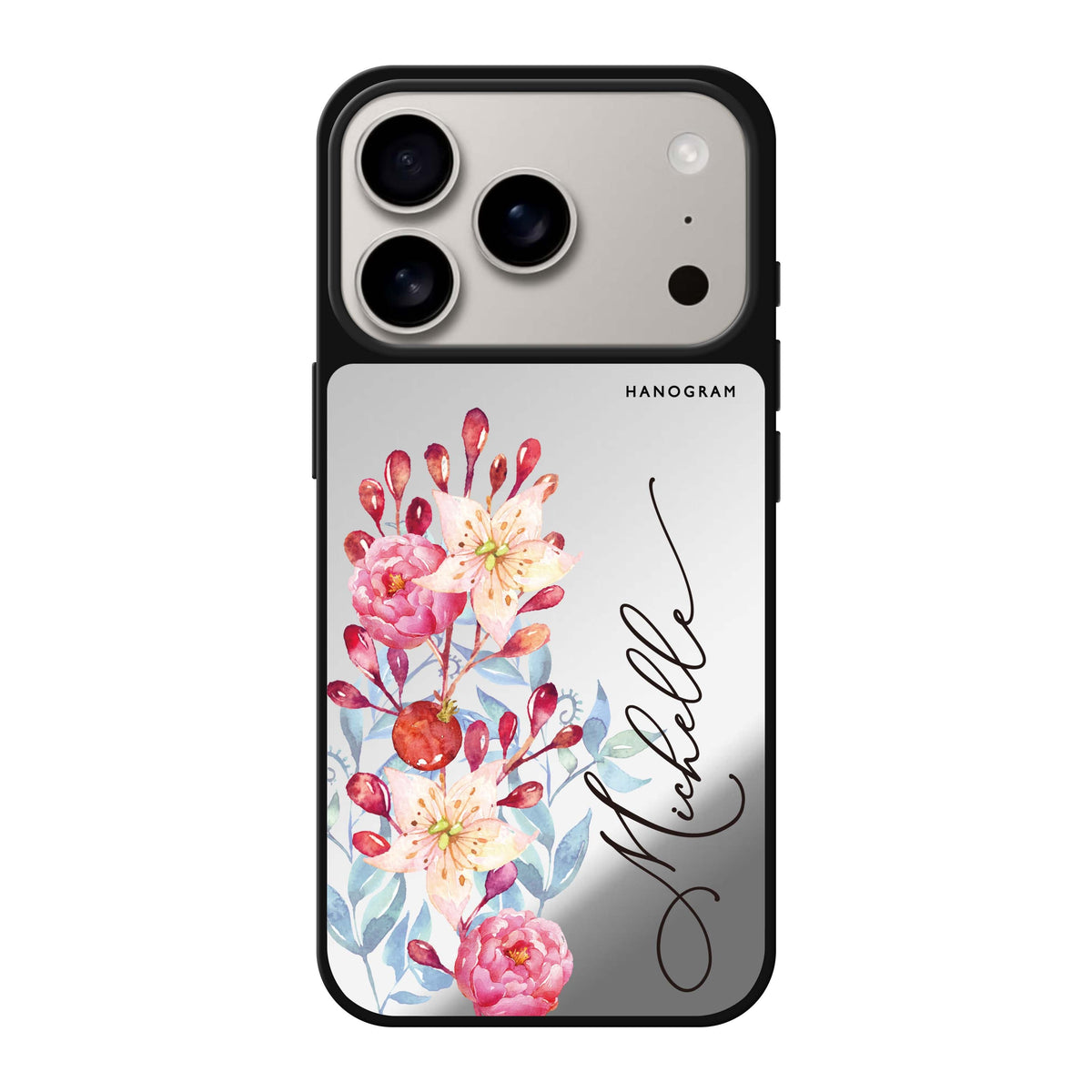 Pink Watercolor Floral Bouquet 鏡面手機殼 – HANOGRAM